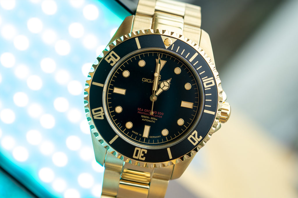 GIGANDET Herrenuhr Automatik Saphirglas SEA GROUND 300 Gold ...